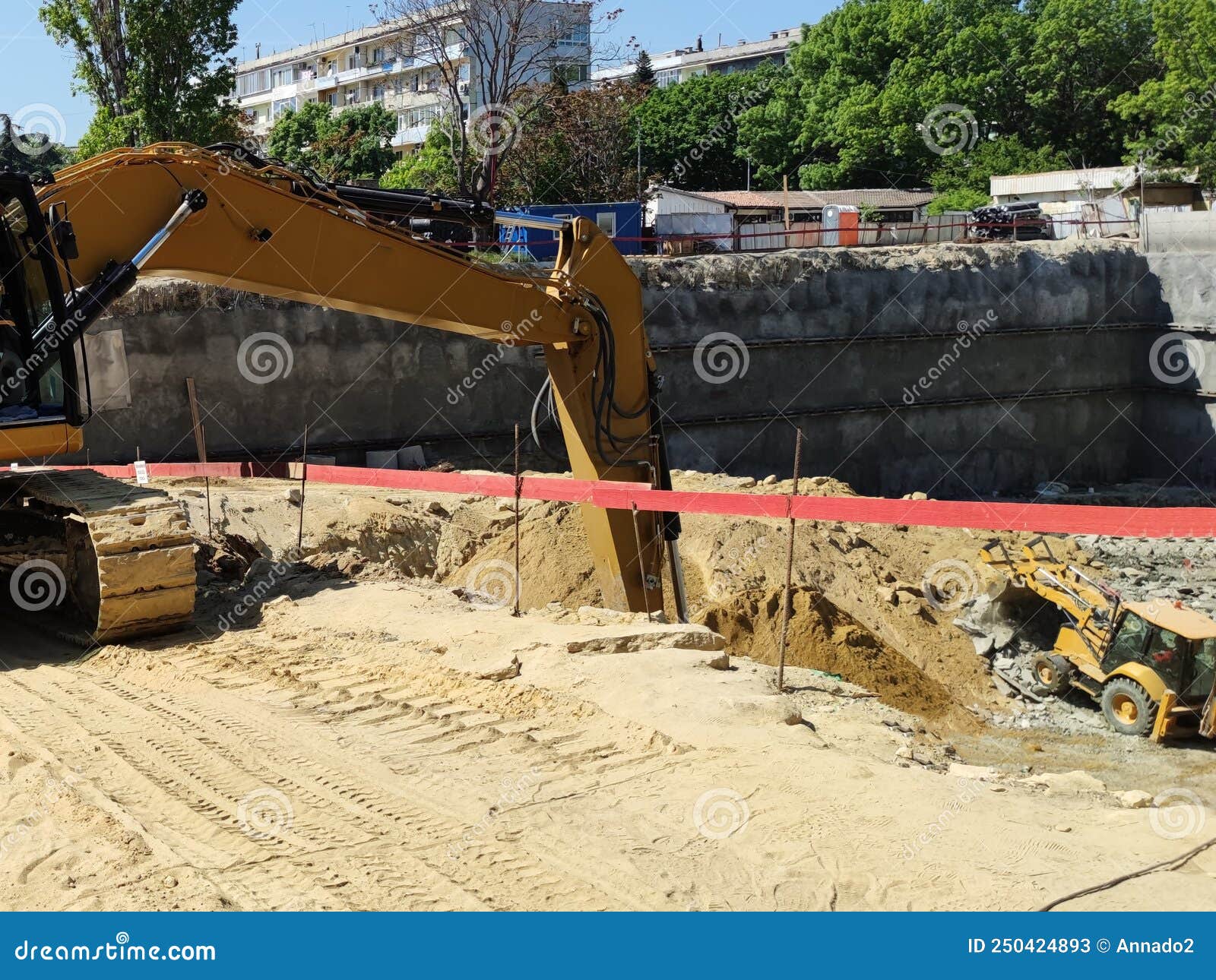 Excavators Building A Road Of Different ColorsExcavators Of Different ...