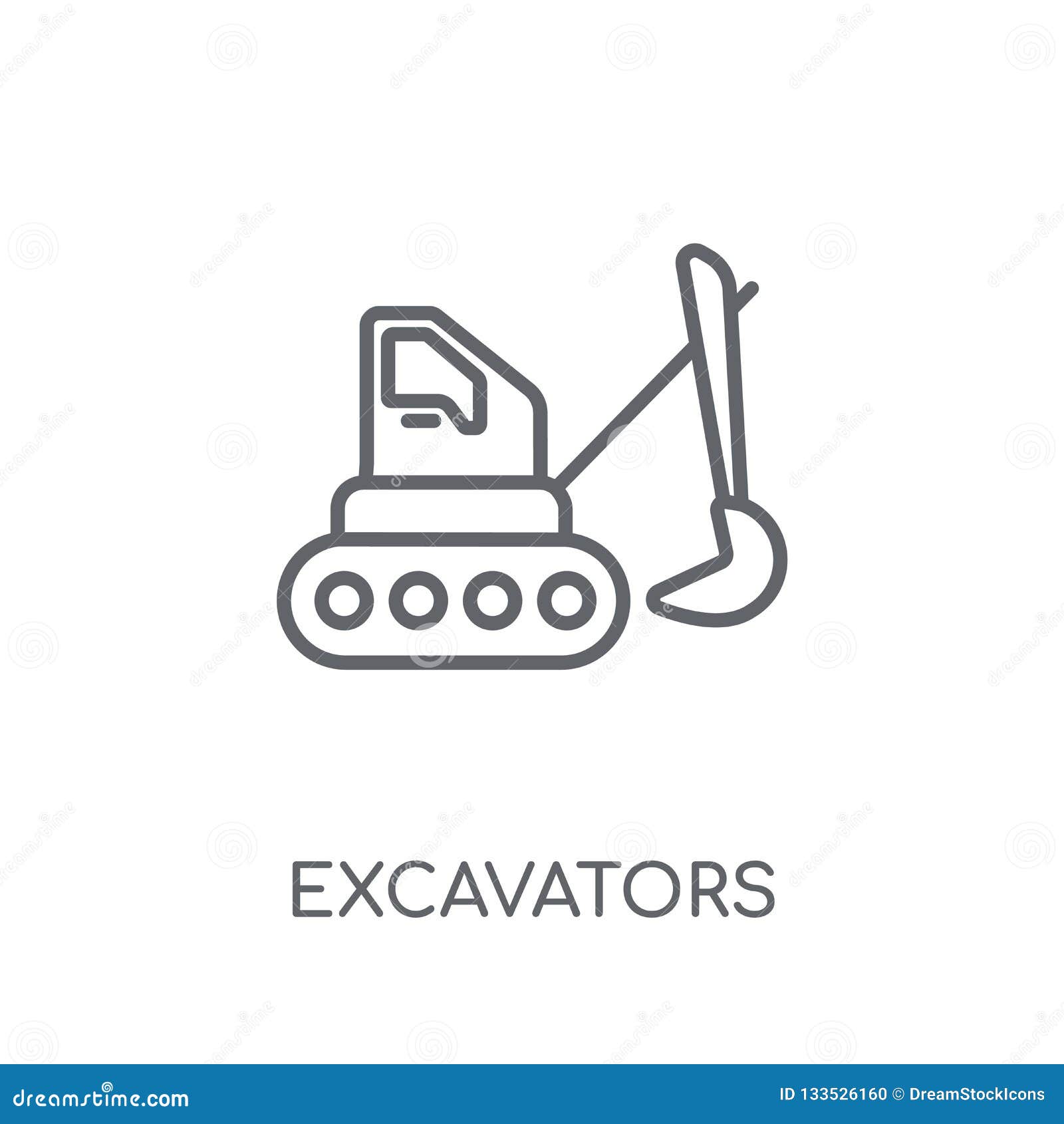 Excavators Linear Icon. Modern Outline Excavators Logo Concept O Stock ...