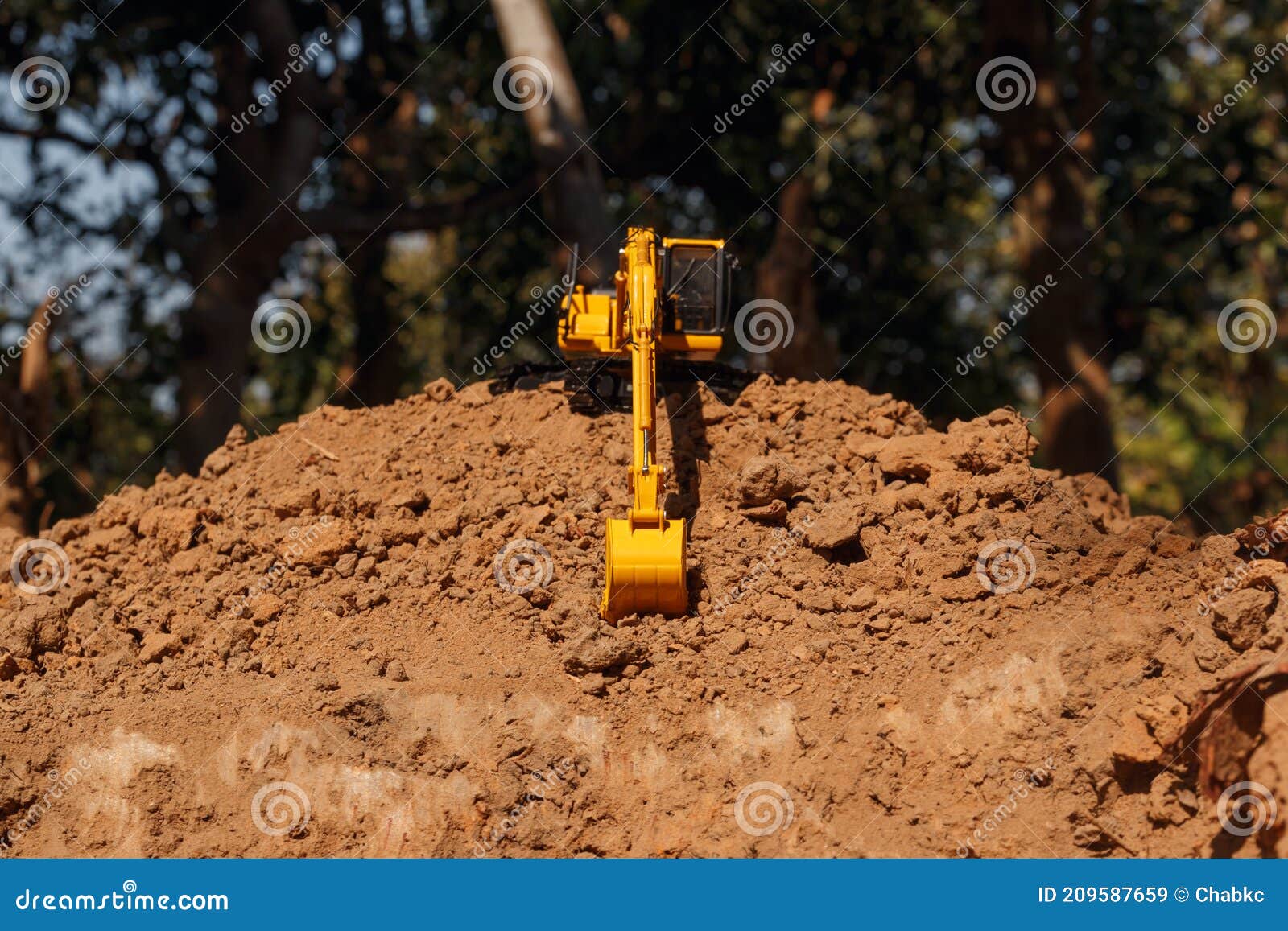Excavators Loader are Digging the Soil Stock Image - Image of nature ...