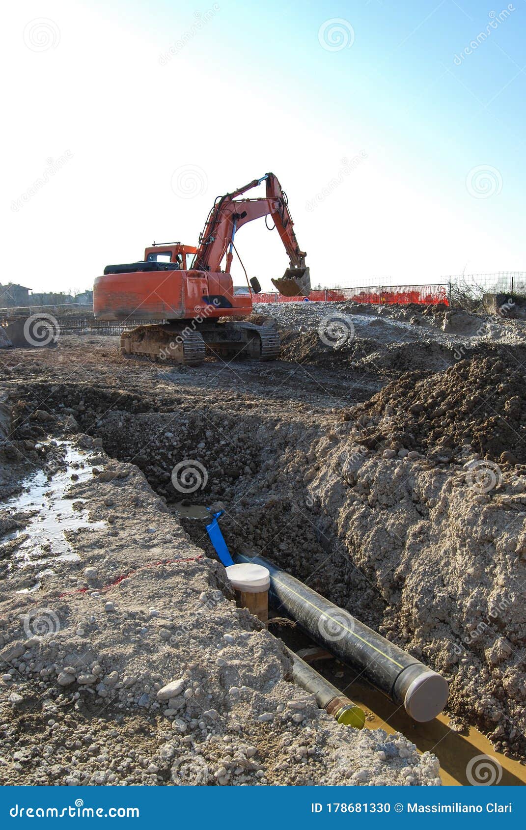 Excavators Machine on a Construction Site Stock Photo - Image of heavy ...
