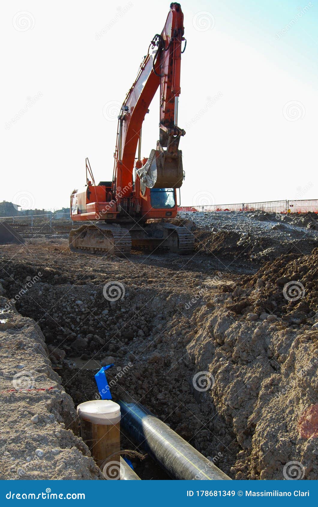 Excavators Machine on a Construction Site Stock Image - Image of ...