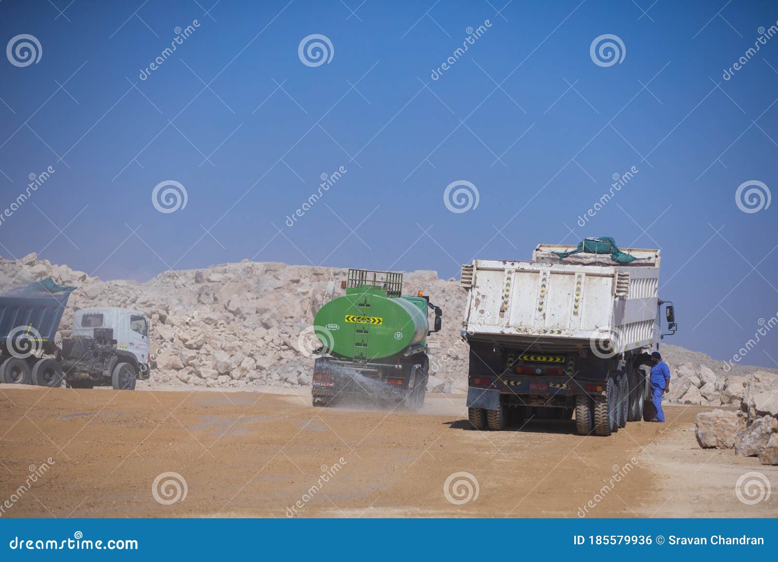 Excavators and Drillers Working in Quarry Editorial Photo - Image of ...