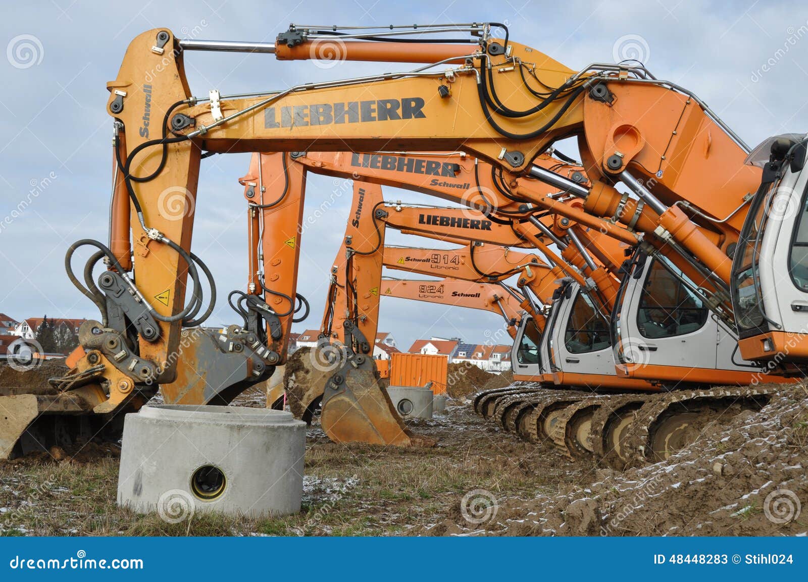 Excavators editorial stock photo. Image of bucket, dipper - 48448283