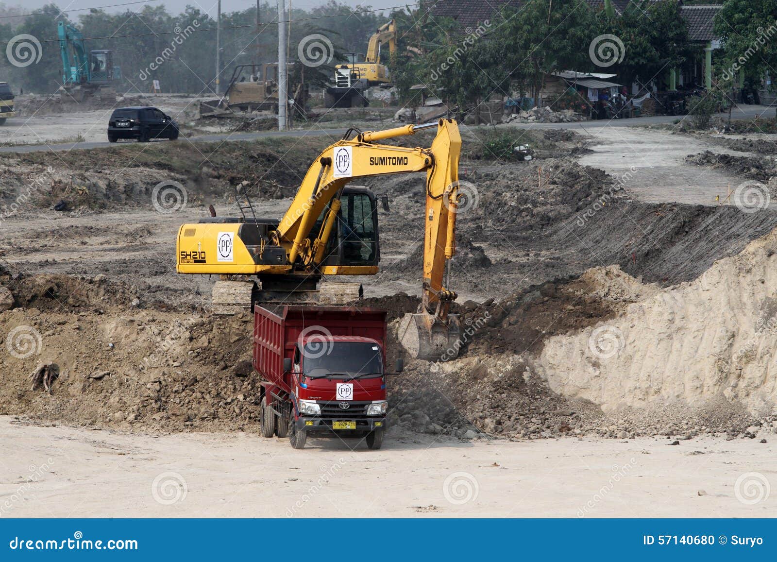 Excavators editorial image. Image of excavators, karanganyar - 57140680