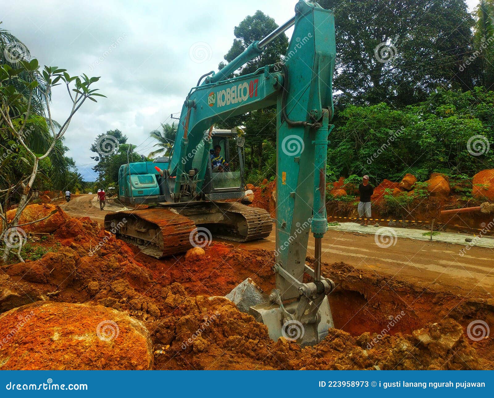 Excavators Work On Soil Piles For Construction Royalty-Free Stock Photo ...