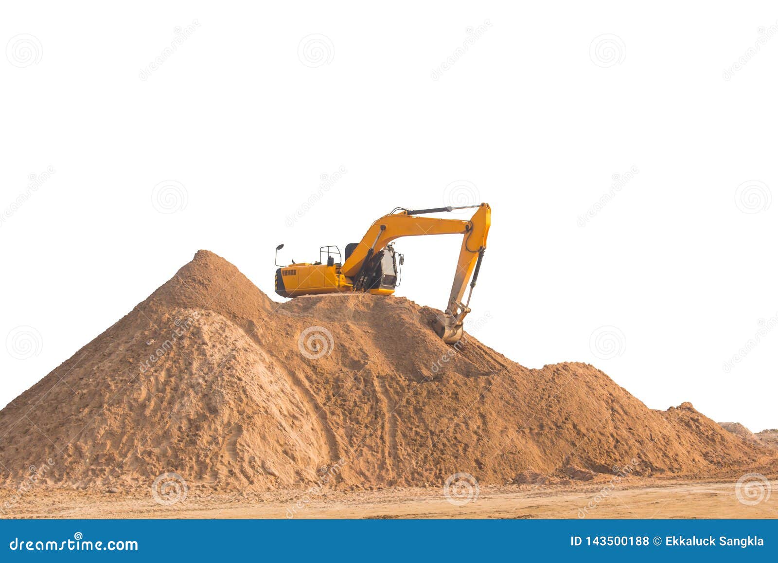 Excavators Work on Soil Piles for Construction, the Picture Isolate ...