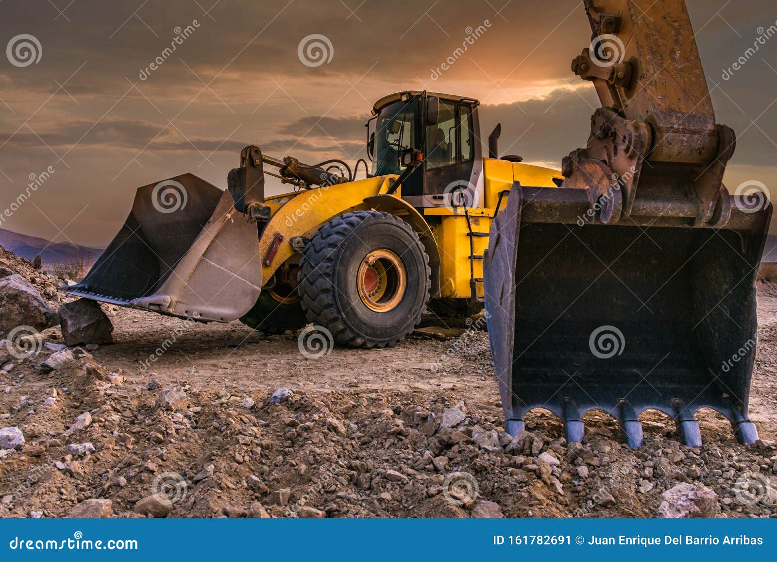 Excavators Working on a Construction Site Stock Image - Image of ...