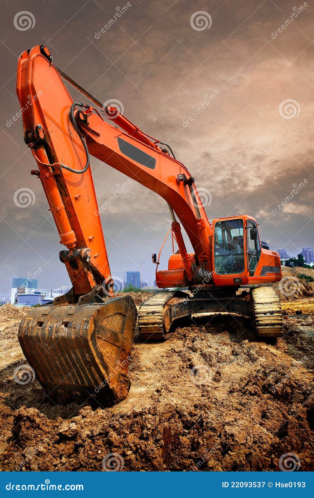 Excavatrice image stock. Image du position, machines - 22093537