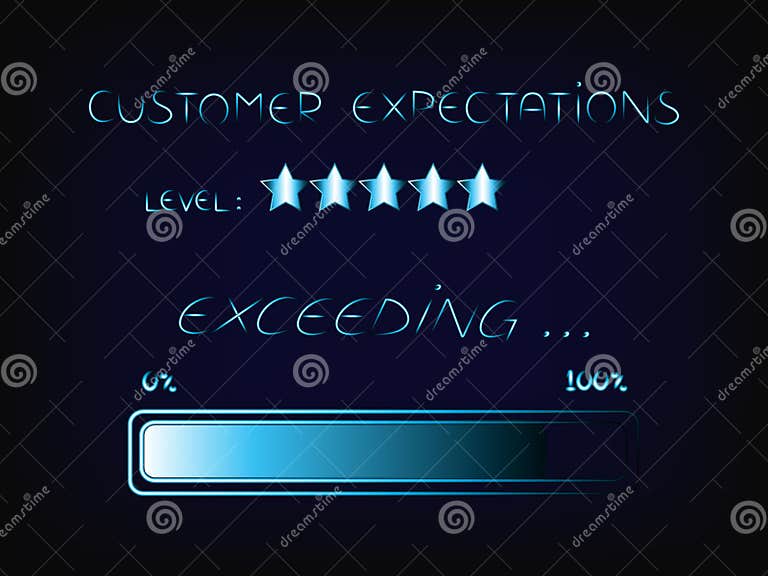 Exceeding Customer Expectations Progress Bar Stock Vector ...