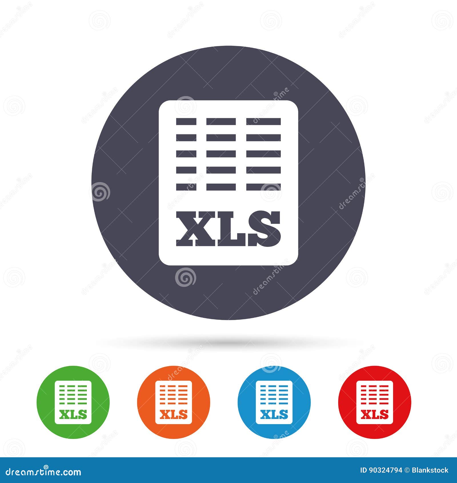 Excel File Document Icon. Download Xls Button Stock Vector ...