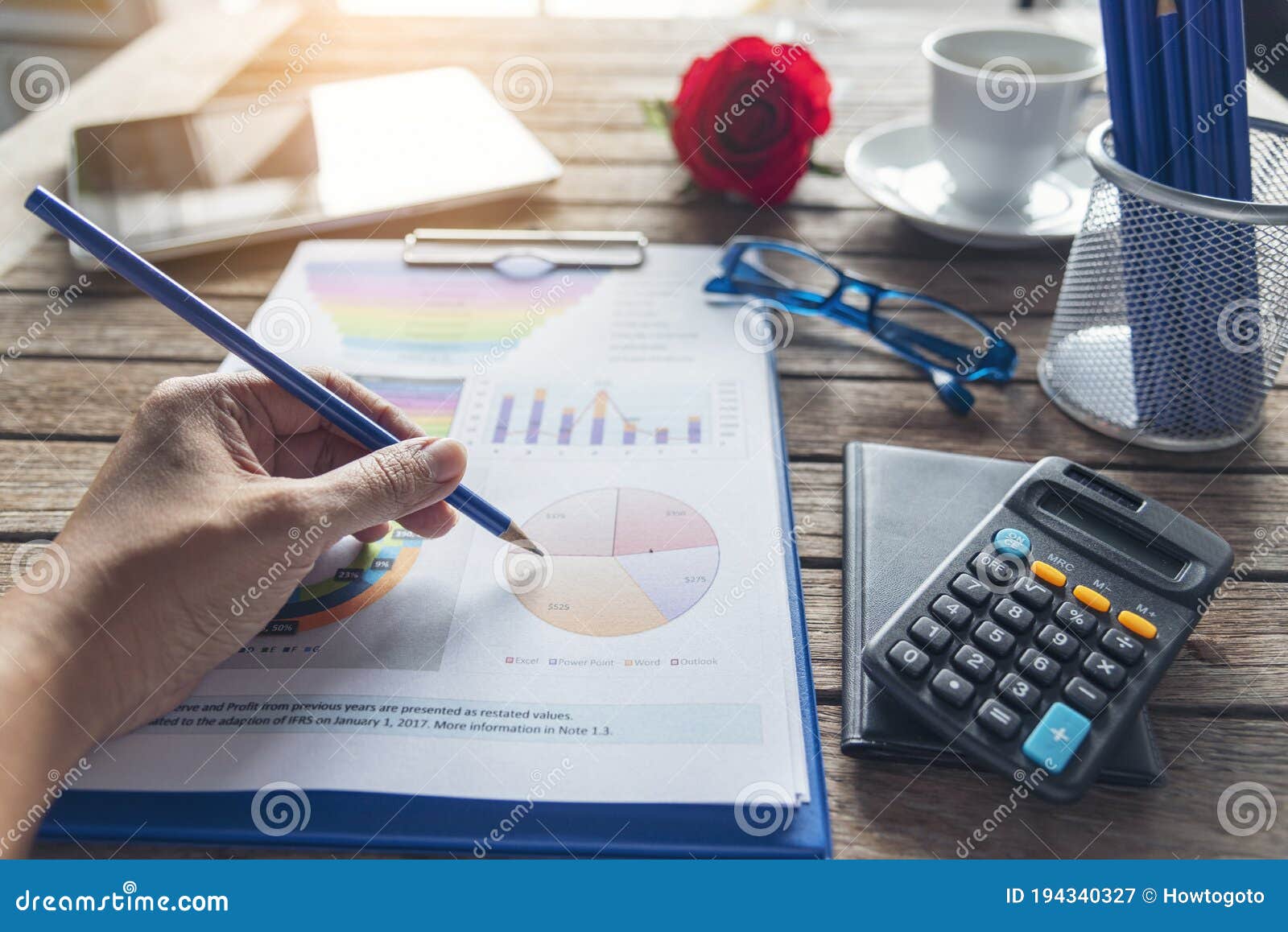 Excel Graph with Spreadsheet Document Showing Information Financial ...