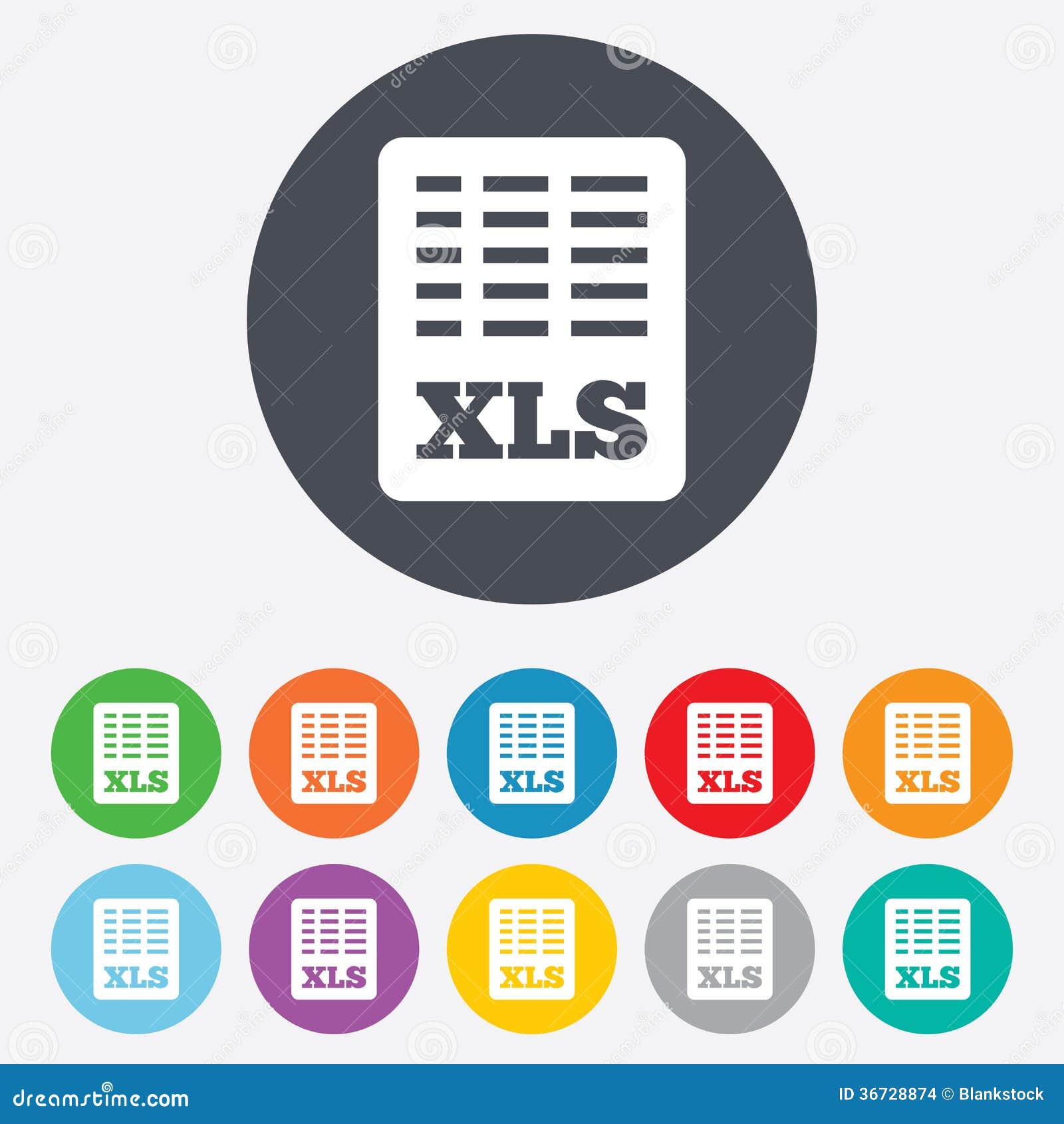 Excel-het Pictogram Van Het Dossierdocument. Download Xls Knoop. Stock ...