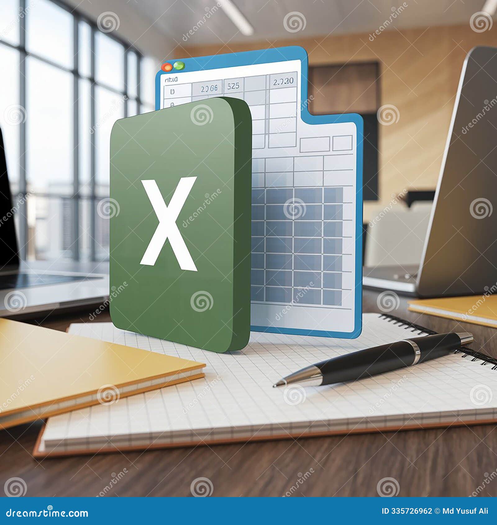 Excel Power - 3D Microsoft Office Excel in Action. Digital Data ...