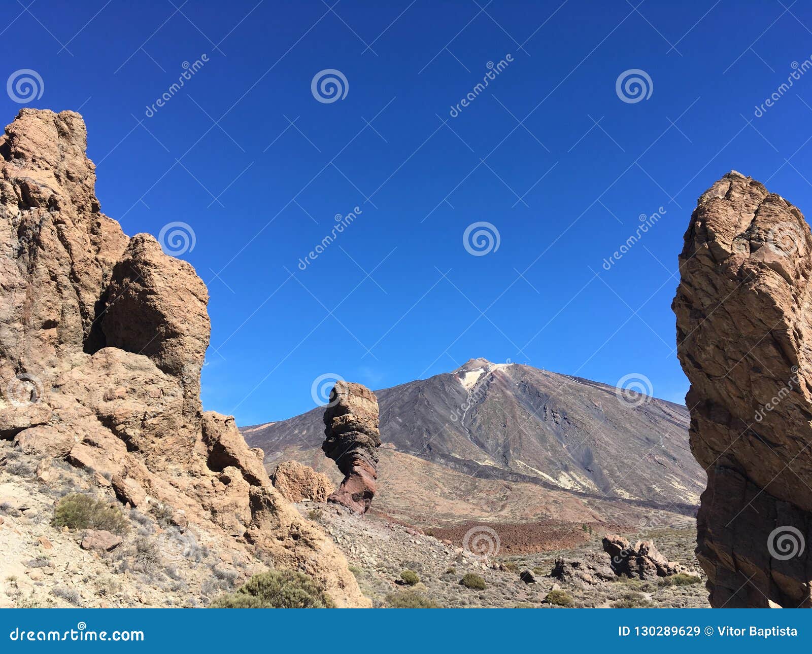 View from Vulcano Teide in Tenerife, Spain Stock Image - Image of snow ...
