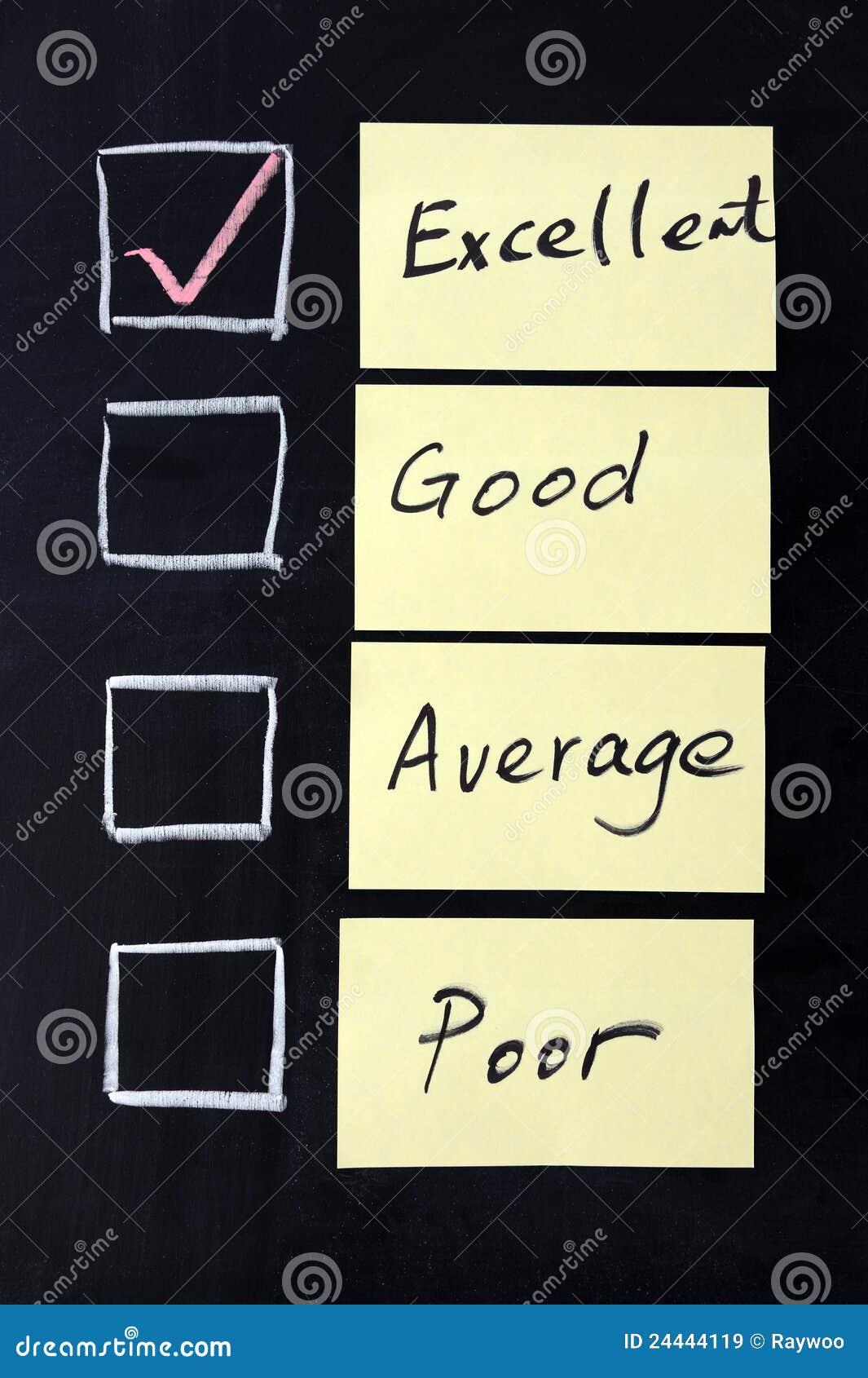 Excelente, Bueno, Medio O Pobres Imagen de archivo - Imagen de palabra ...
