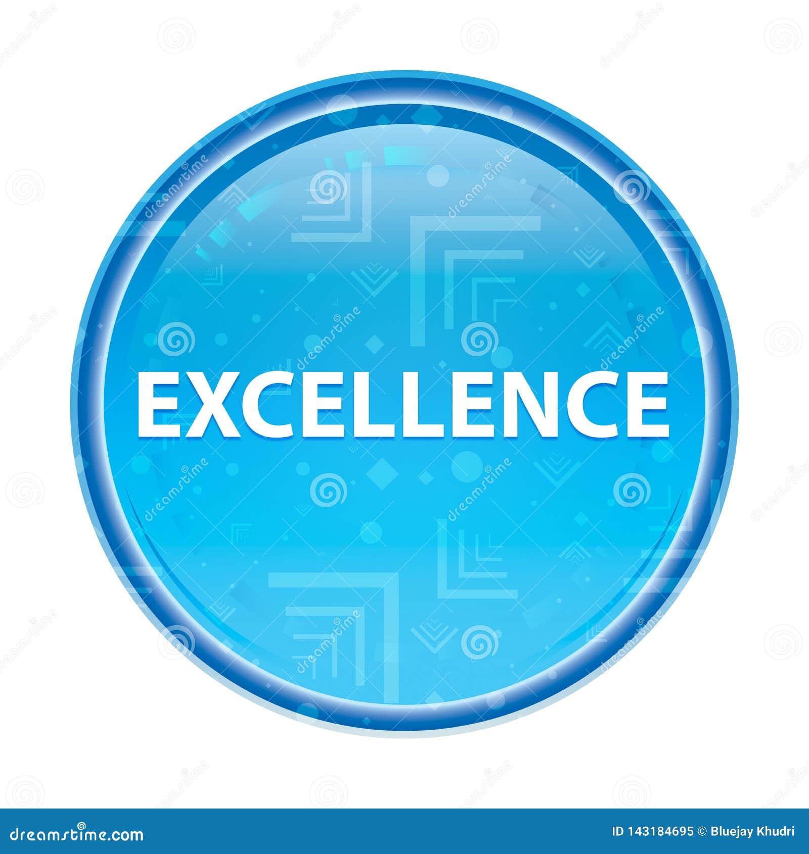 Excellence Floral Blue Round Button Stock Illustration - Illustration ...