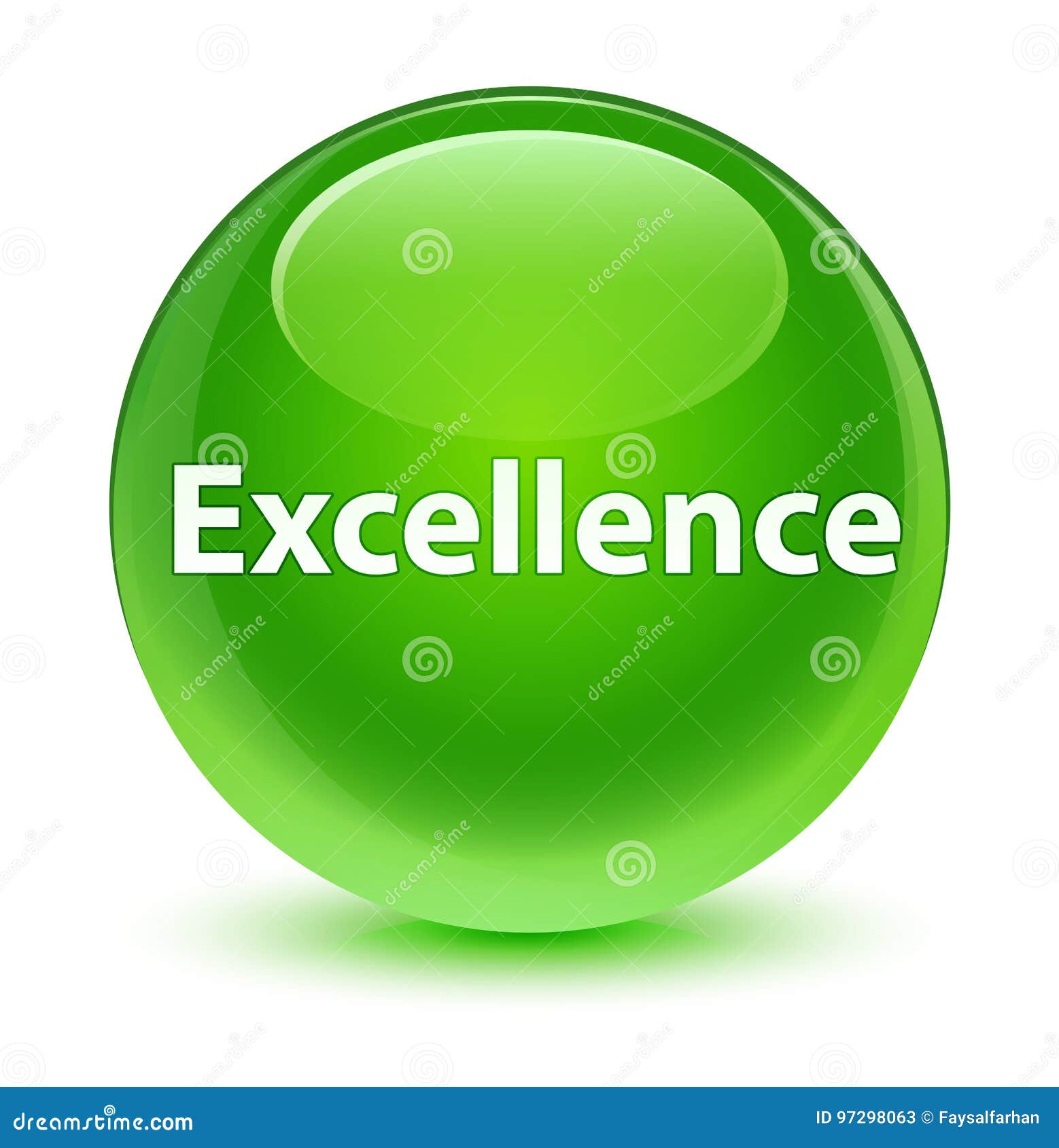 Excellence Glassy Green Round Button Stock Illustration - Illustration ...