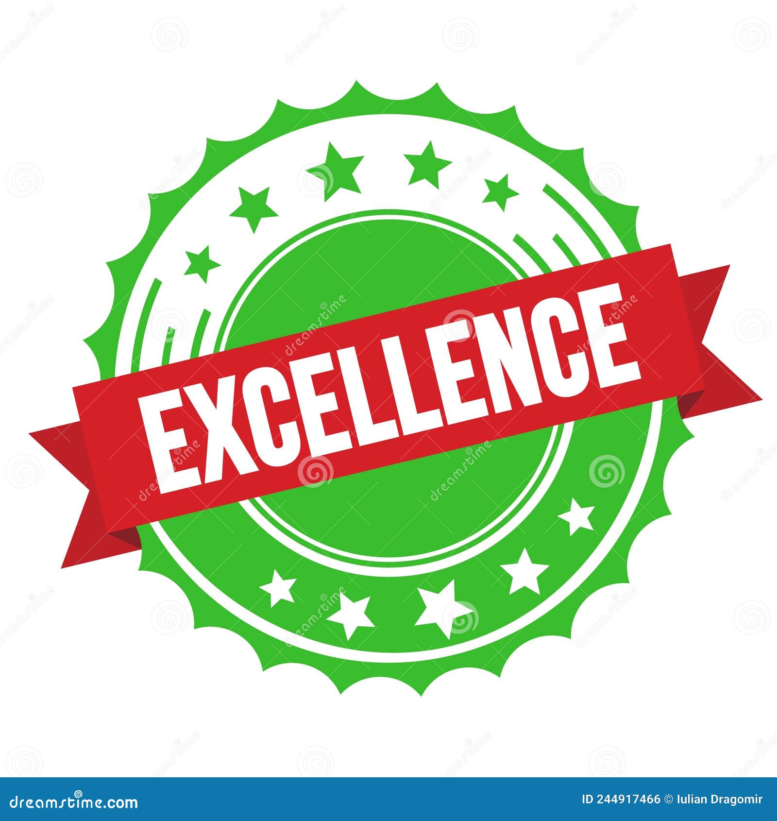 EXCELLENCE Text on Red Green Ribbon Stamp Stock Illustration ...