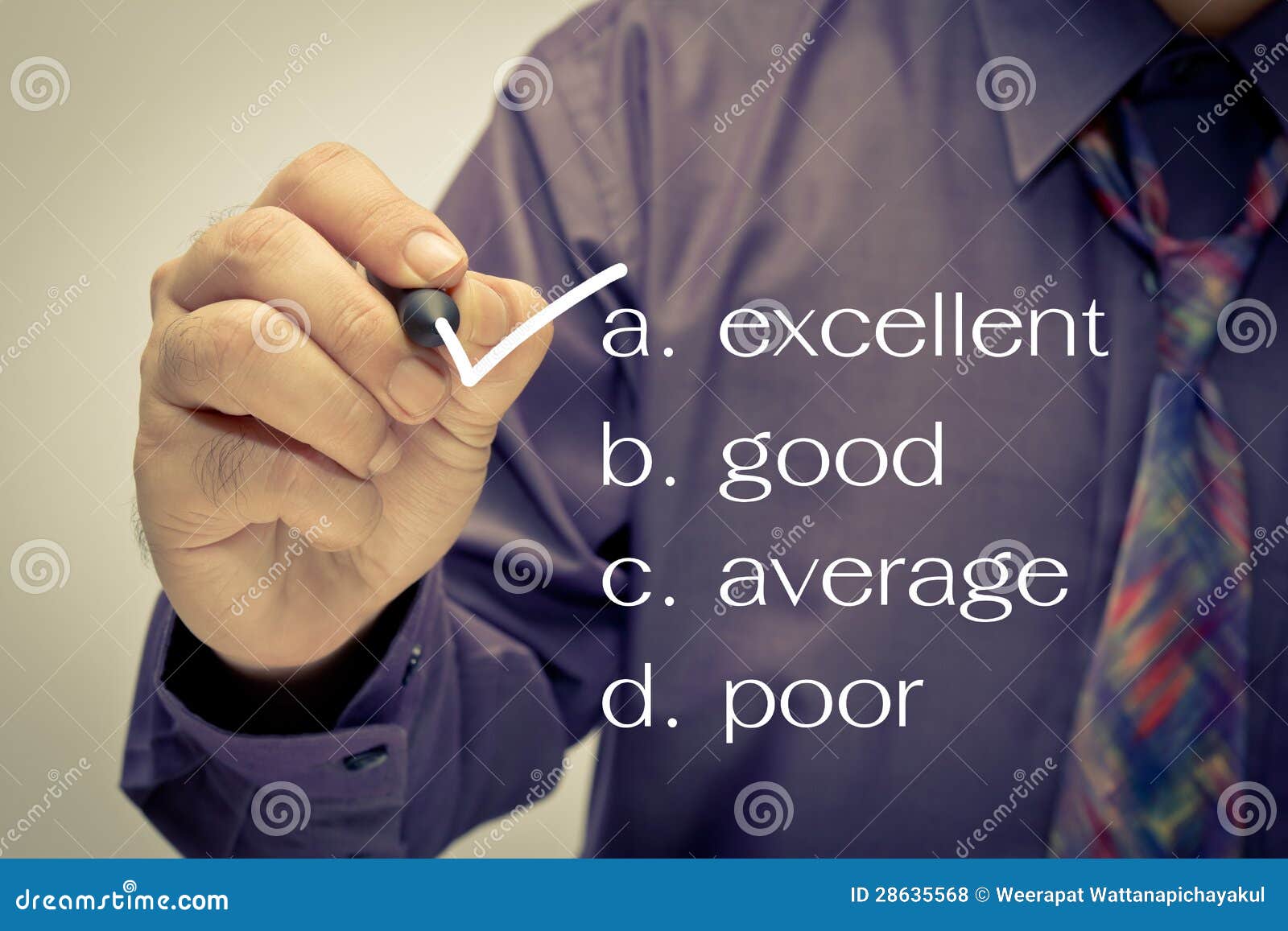 Excellent checklist stock photo. Image of information - 28635568