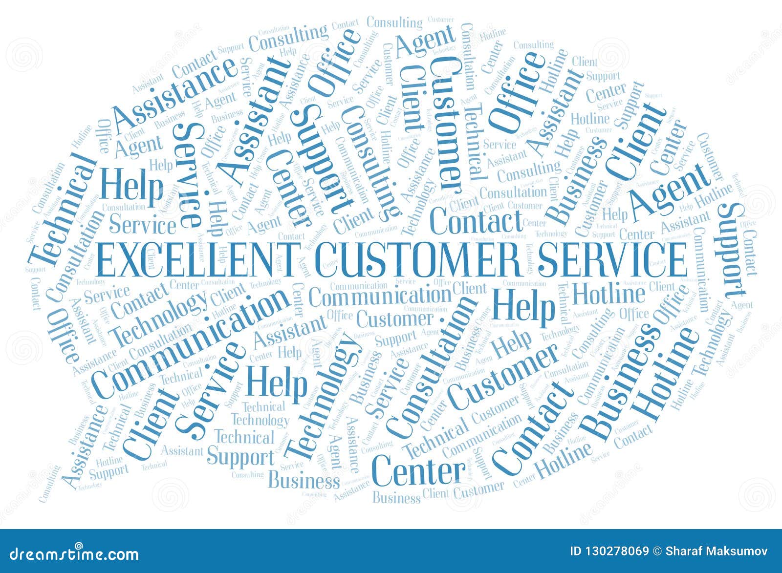 Excellent Customer Service Word Cloud. Stock Illustration ...