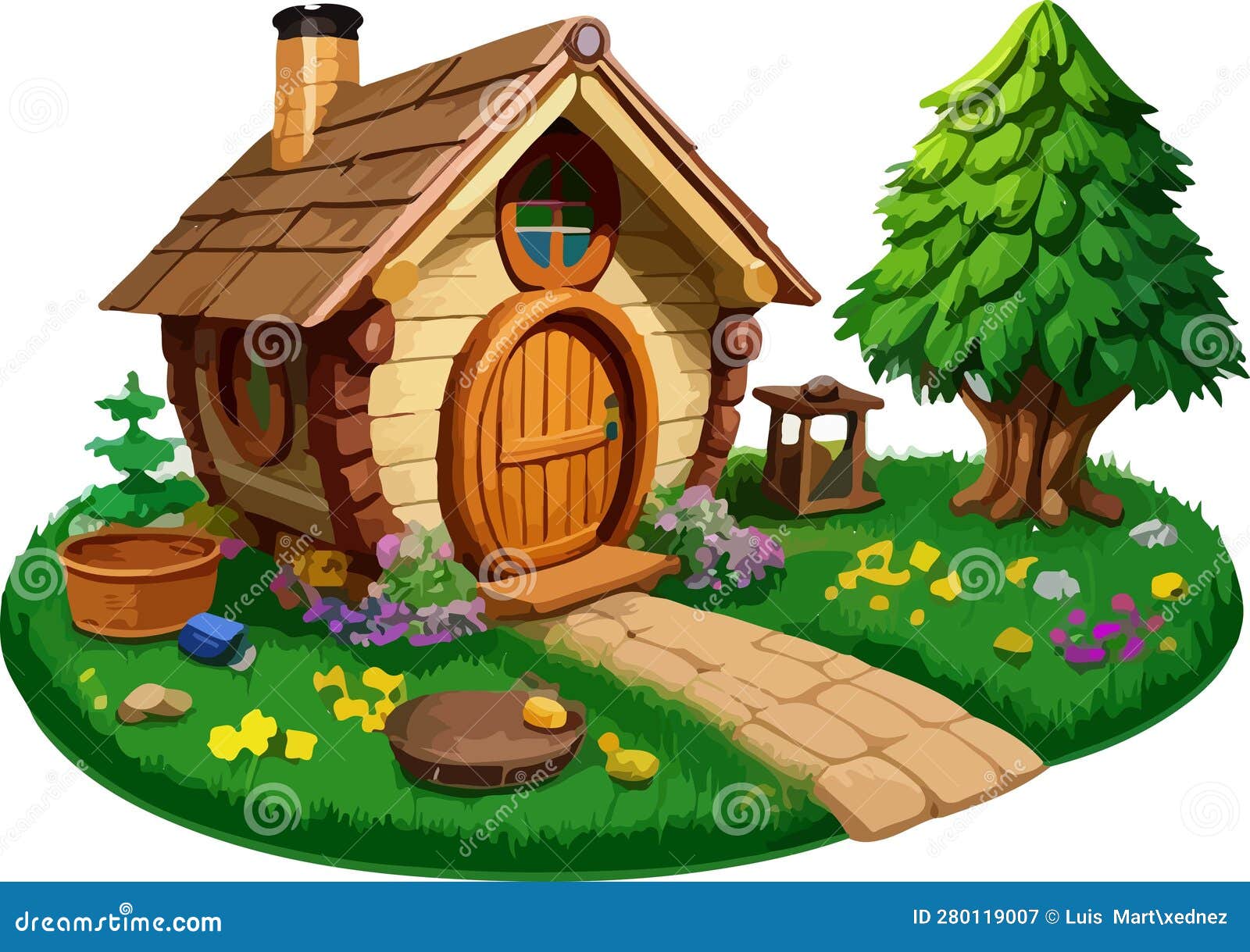 Excellent and Cuteness Dwarf and Hobbit House Stock Vector ...