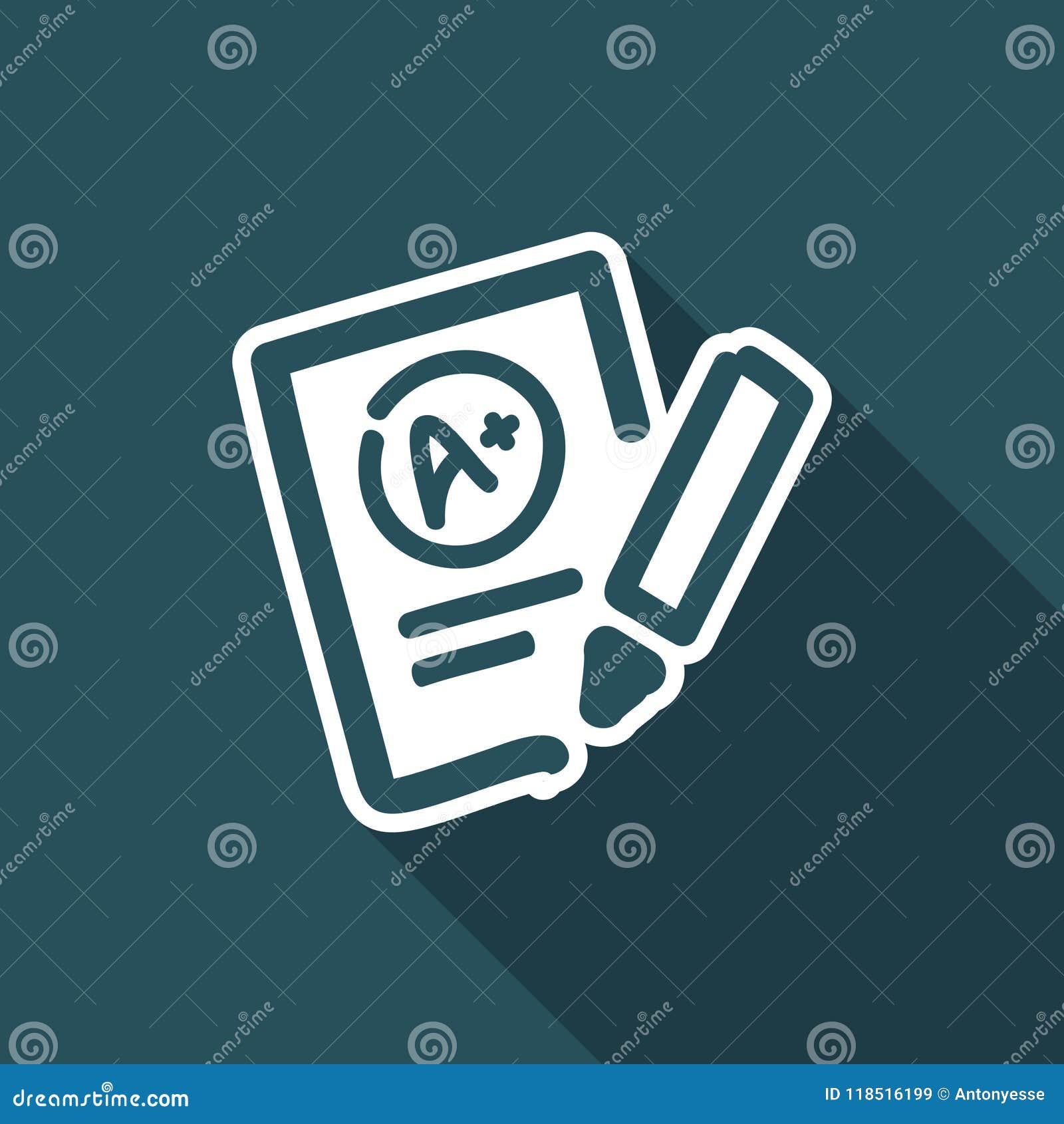 Excellent Evaluation Test Icon Stock Vector - Illustration of sheet ...