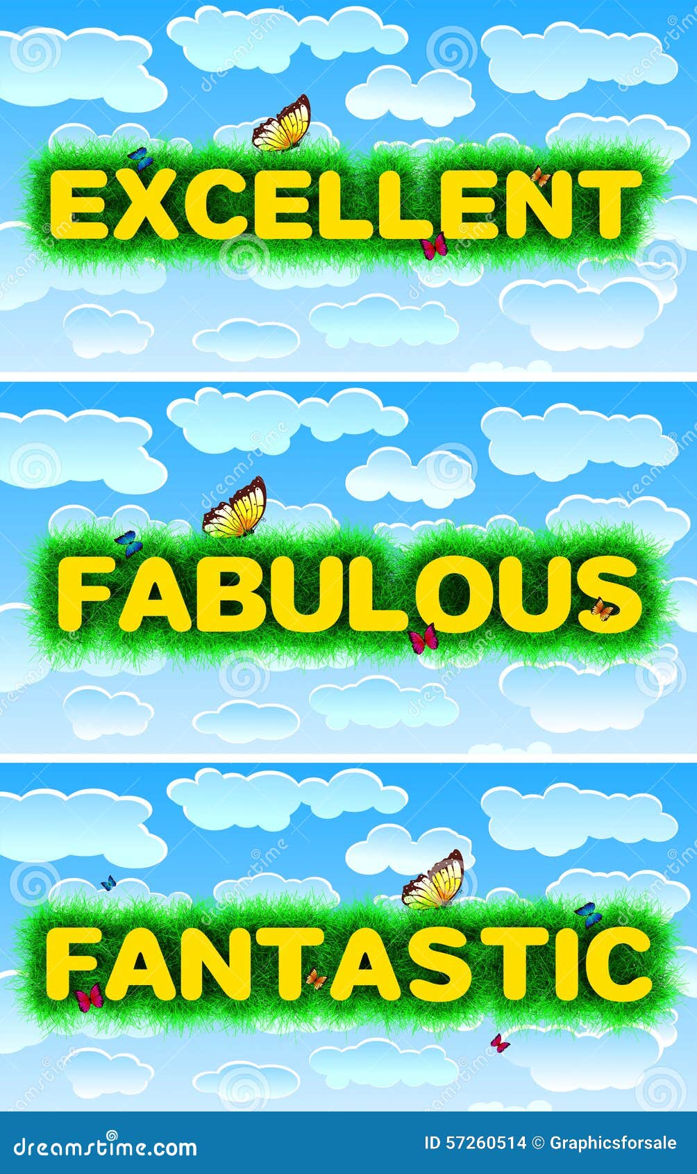 Excellent Fabulous Fantastic Stock Illustration - Illustration of cloud ...