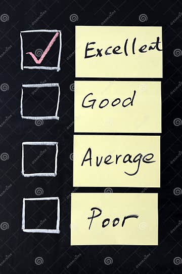 Excellent, Good, Average or Poor Stock Image - Image of good ...