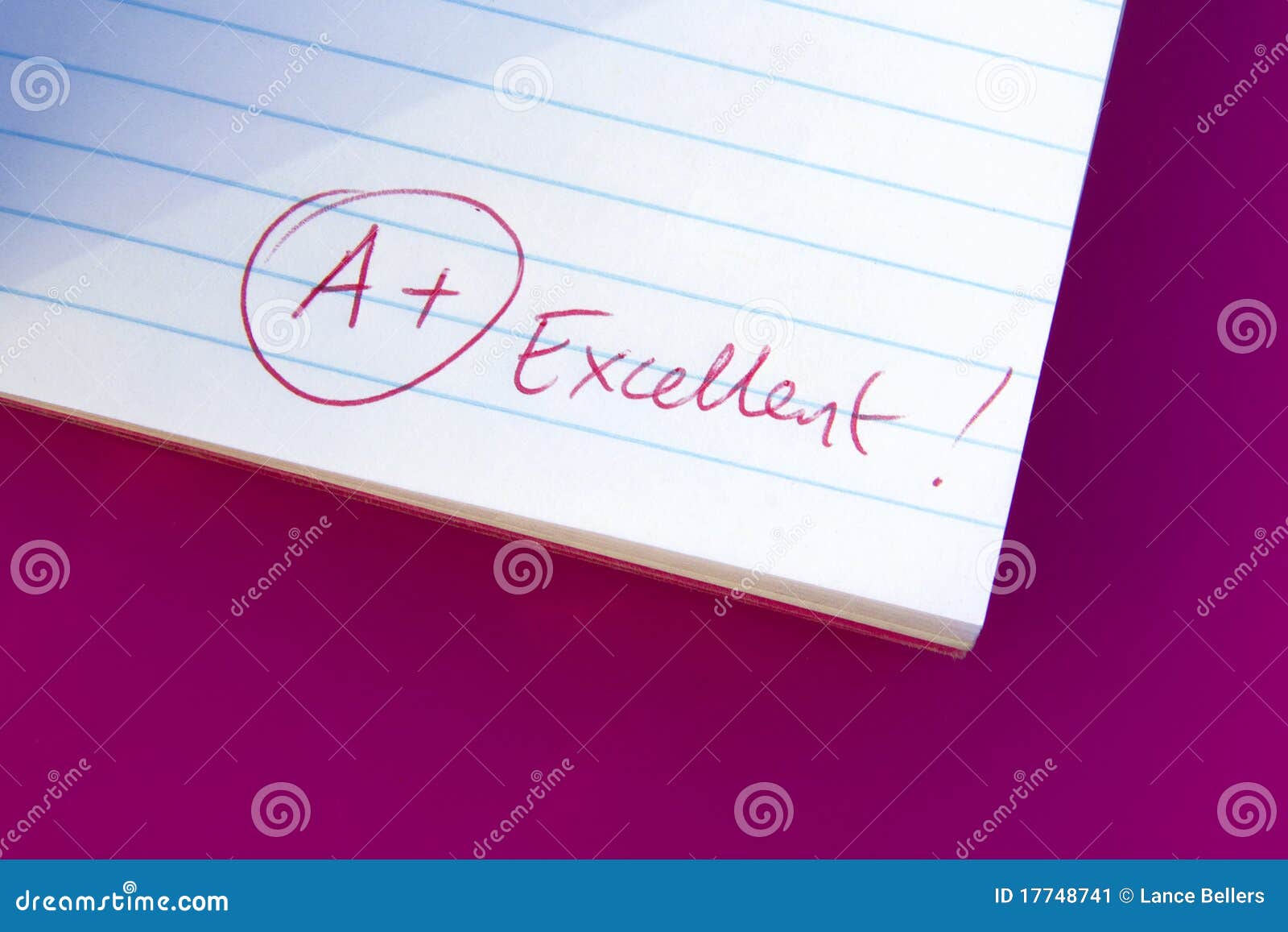 Excellent grade stock image. Image of success, handwritten - 17748741