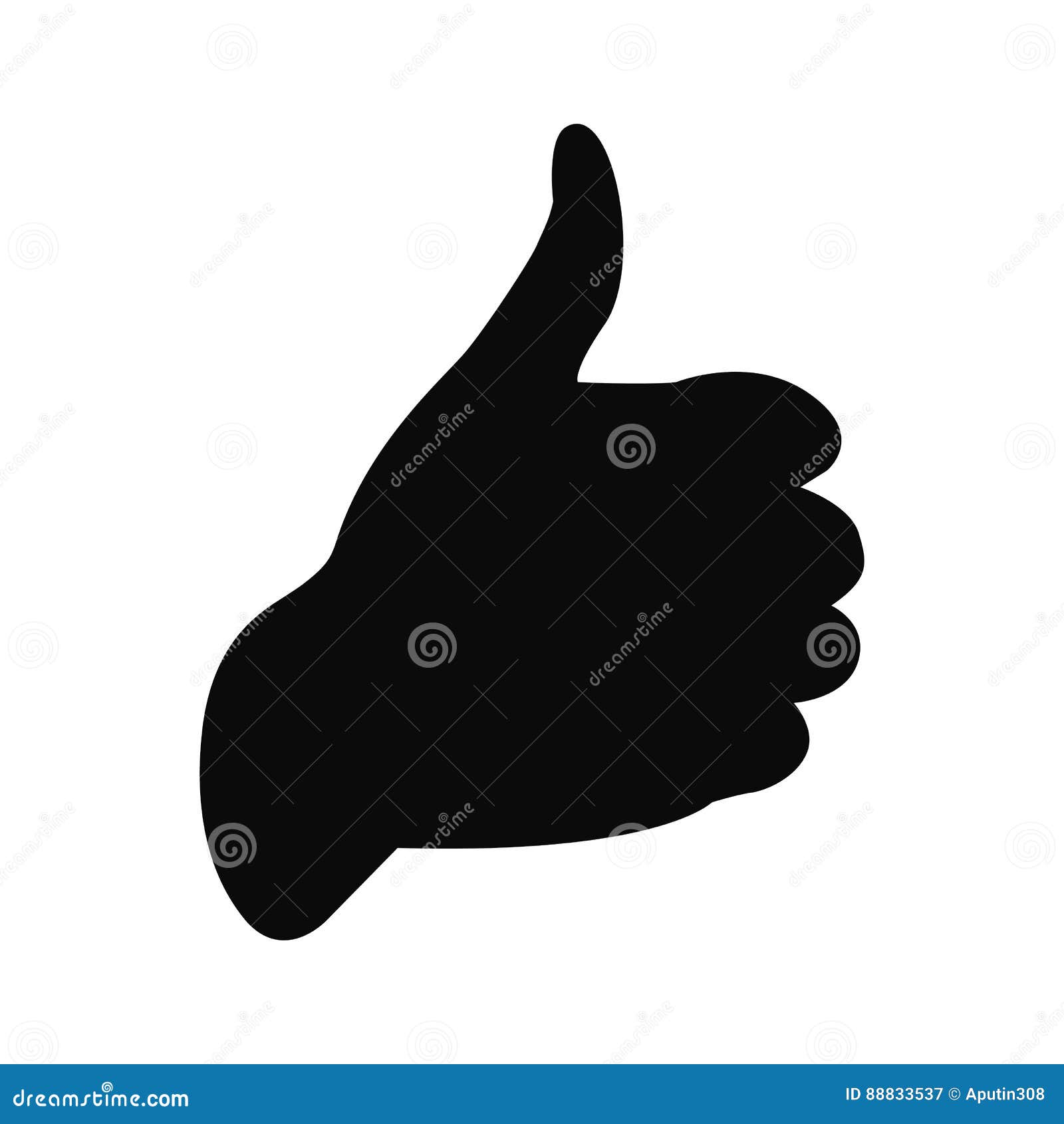 Excellent Hand Sign Silhouette Vector Stock Vector - Illustration of ...