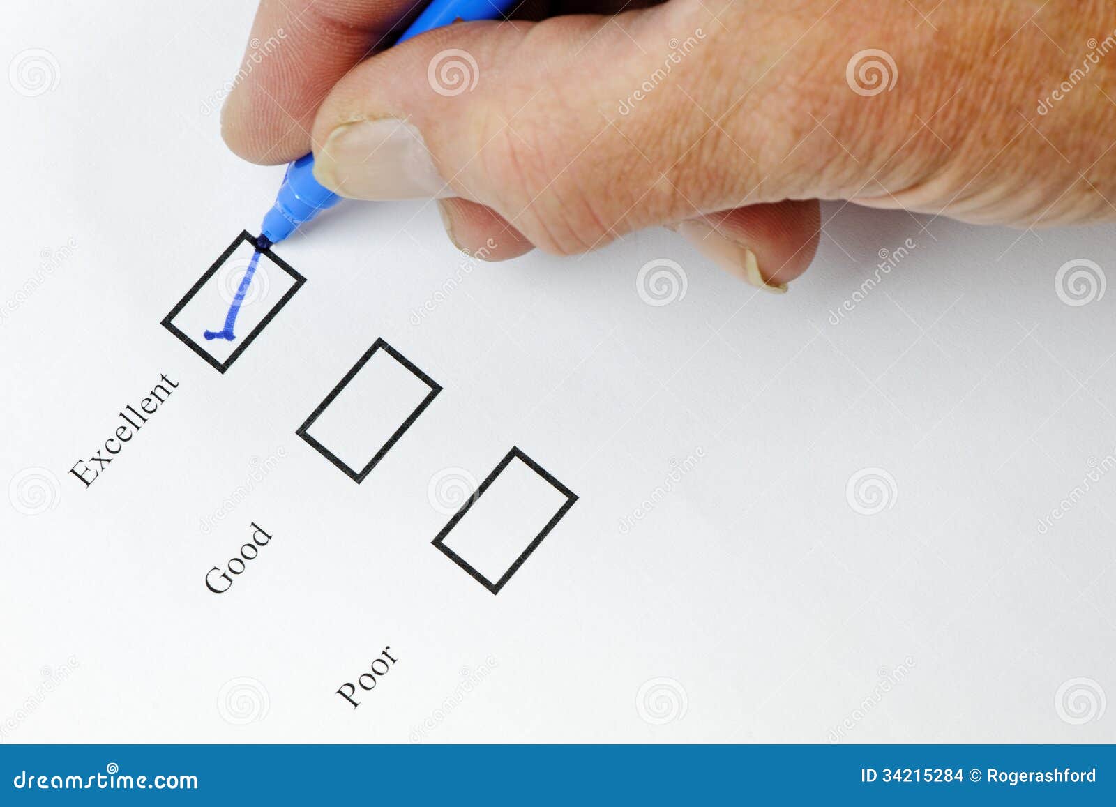 Excellent Mark with Hand stock photo. Image of form, resume - 34215284