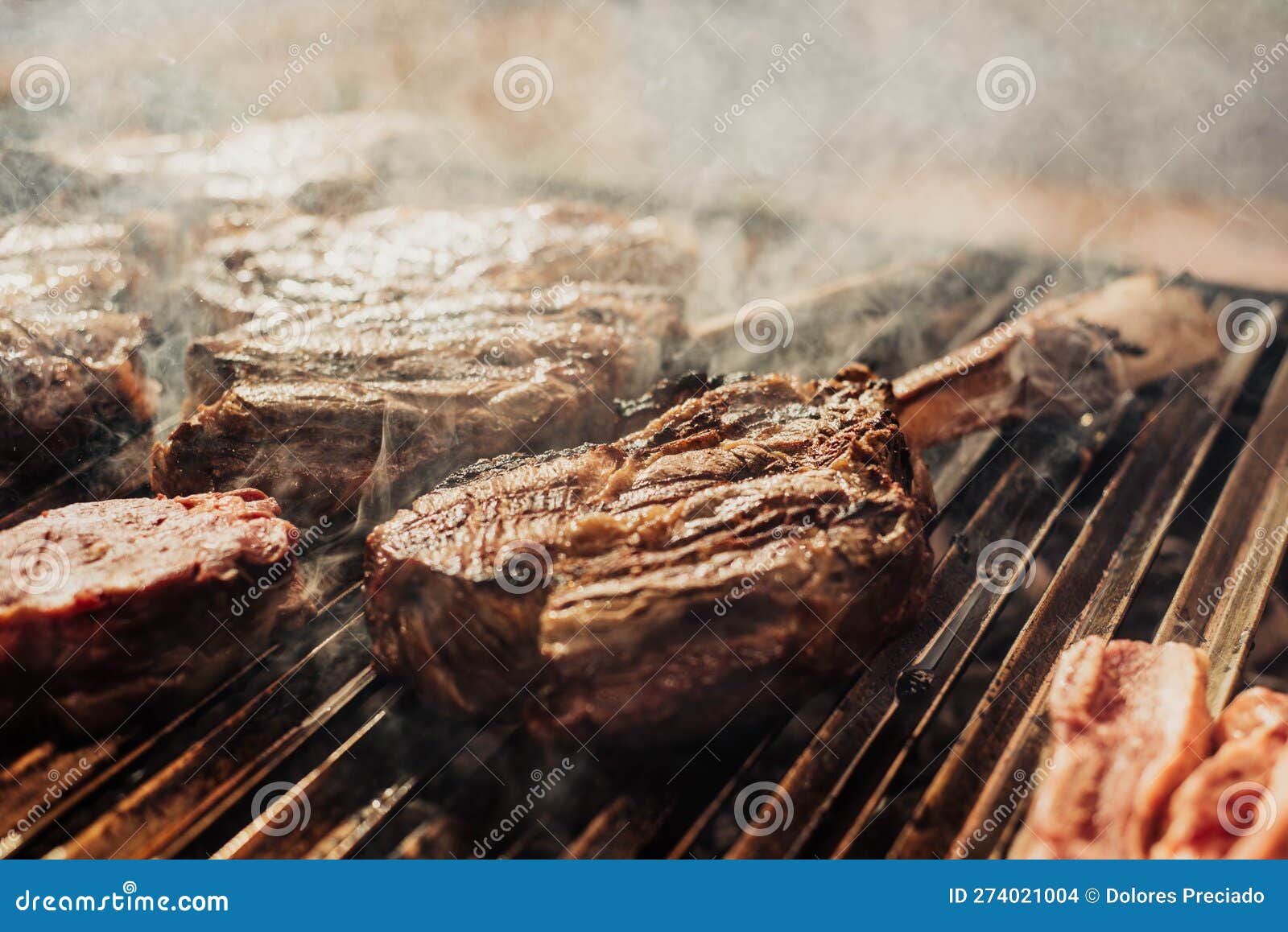 Excellent Pieces of Argentinian Beef on a Charcoal Grill Stock Photo ...