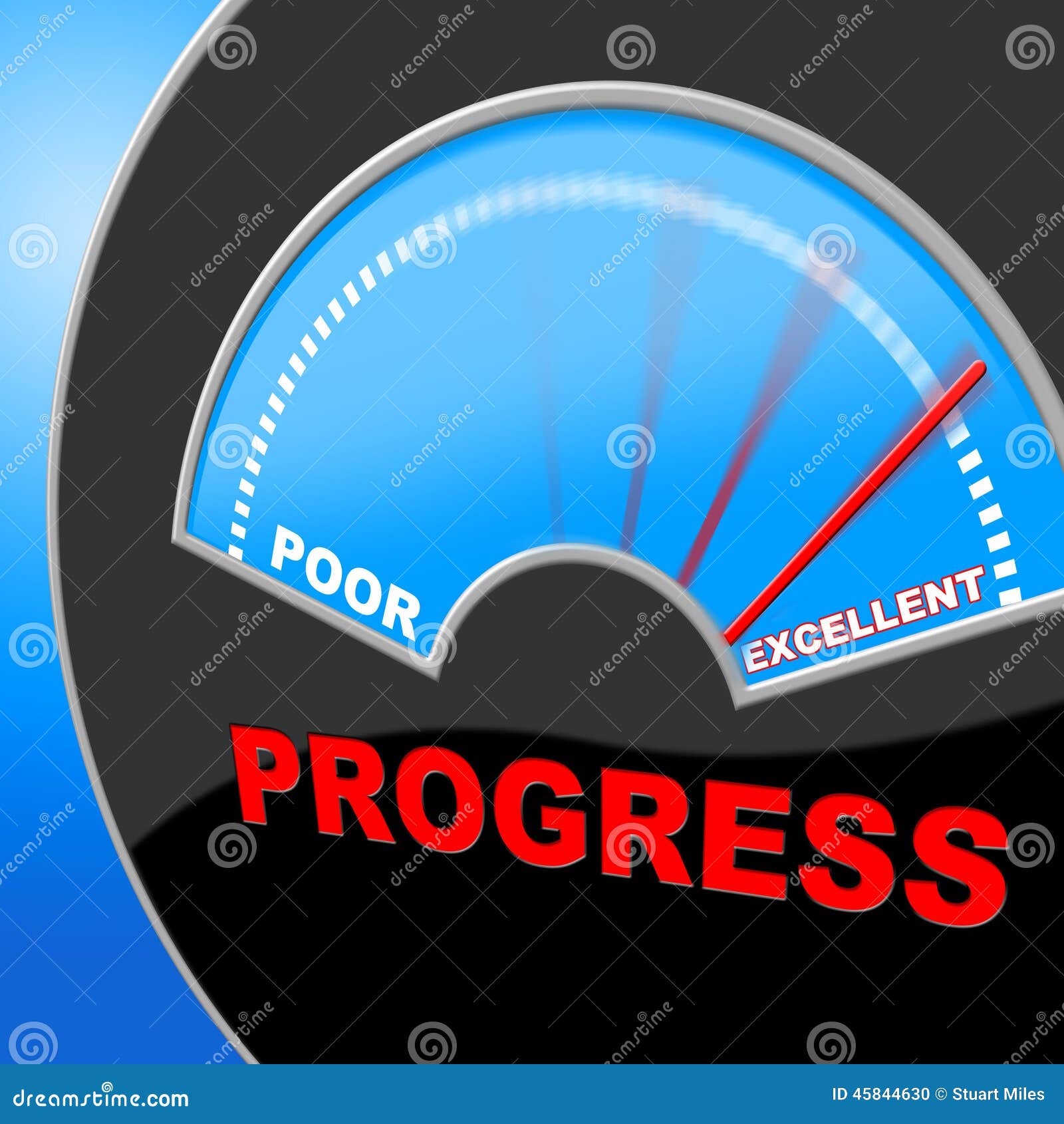 Excellent Progress Means Growth Headway and Fineness Stock Illustration ...