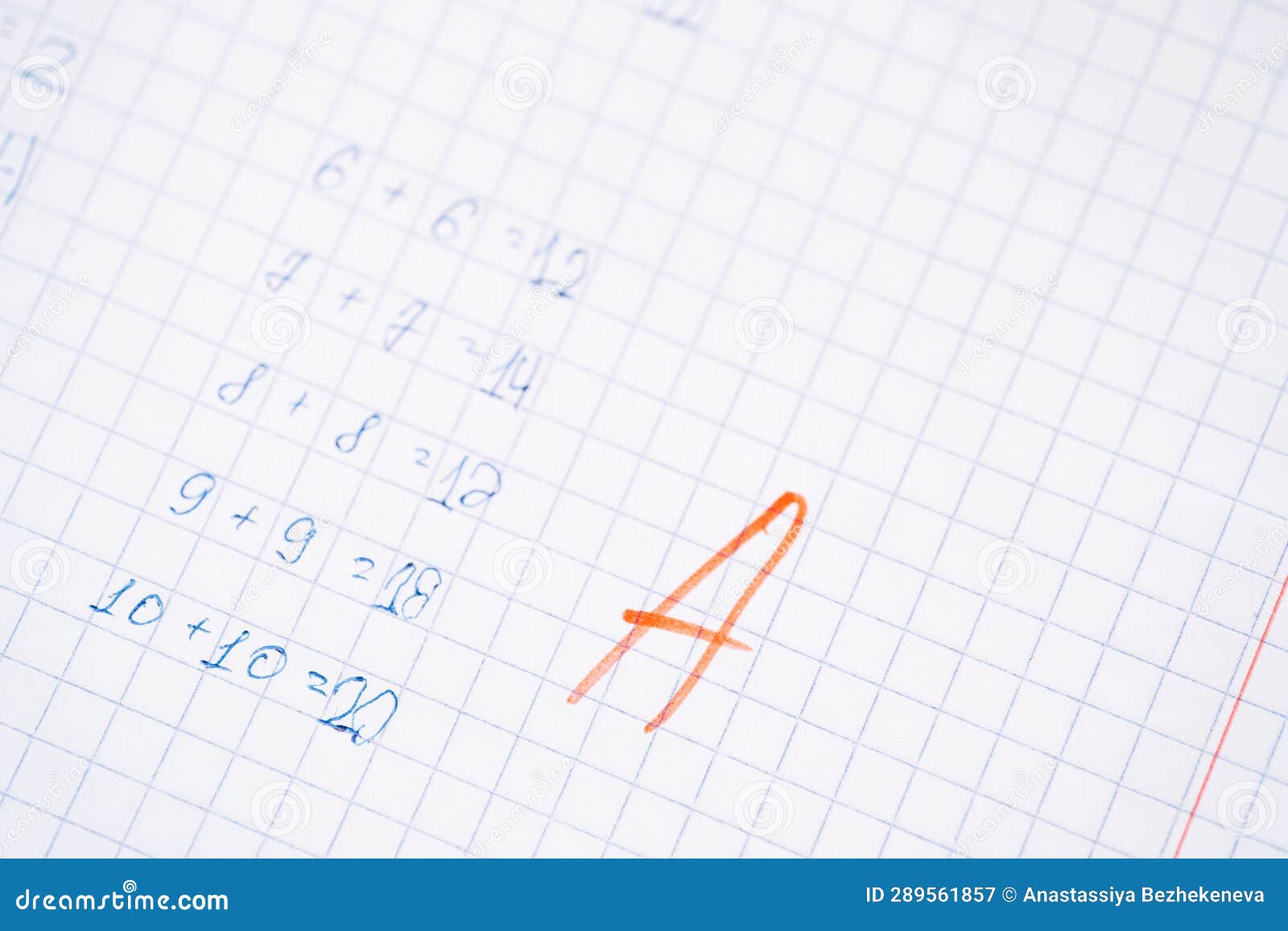 Excellent Score Opposite the Correct Solution on a Piece of Paper Stock ...