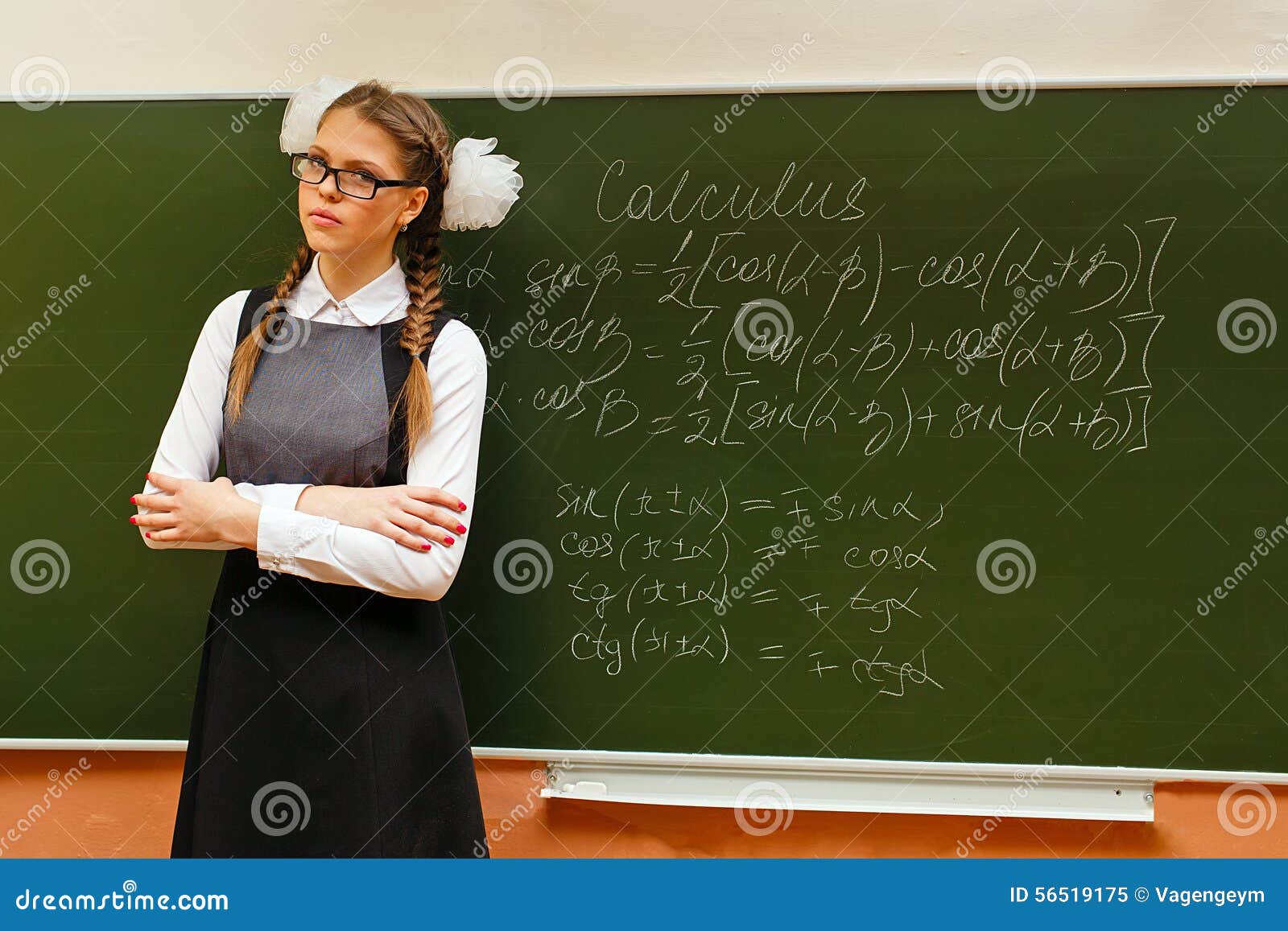 Excellent Student in the Classroom Calculus. Stock Image - Image of ...