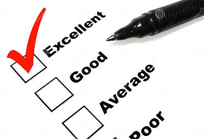 Excellent Survey with Pen stock image. Image of check - 7126505