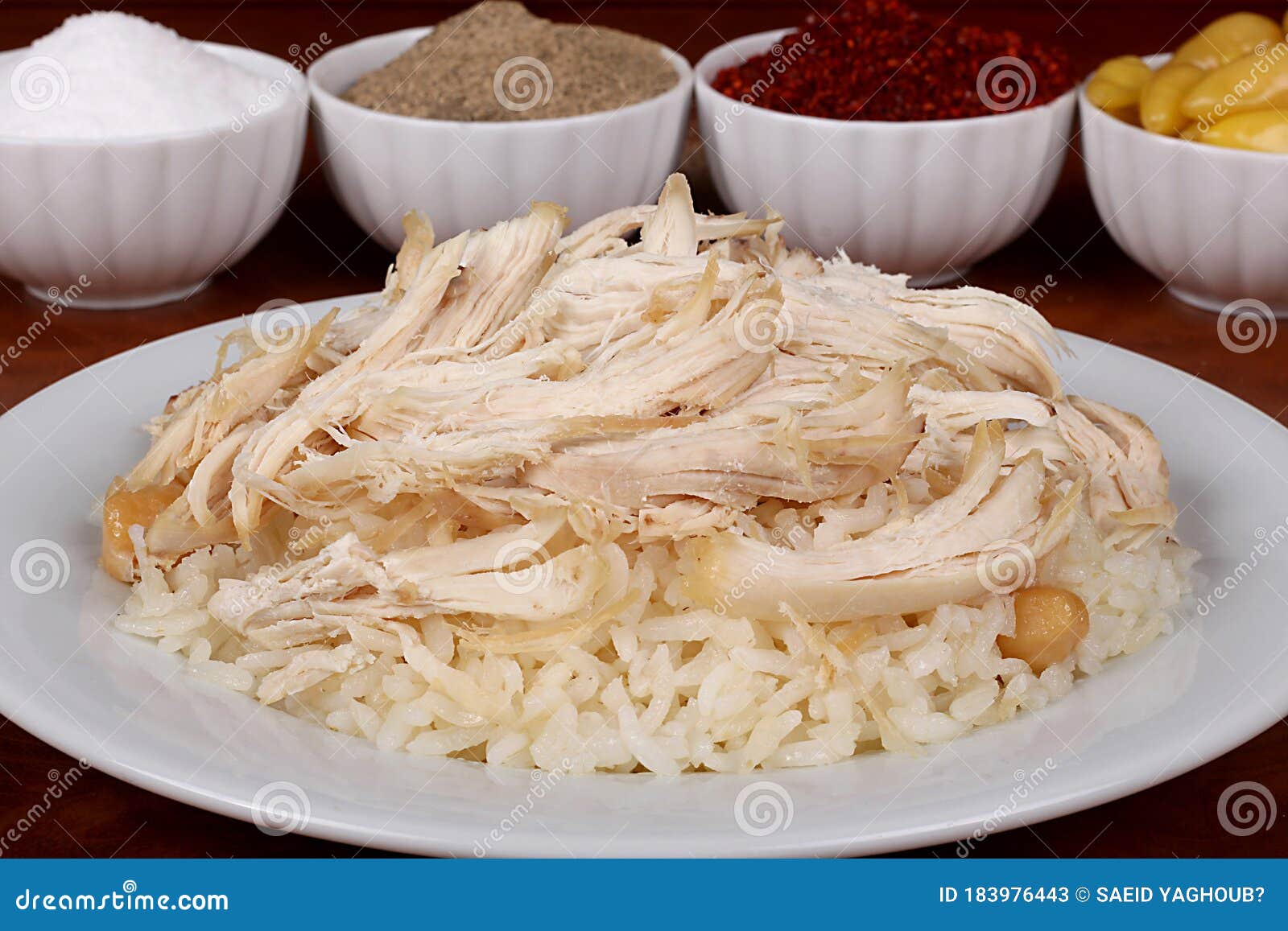 Excellent Turkish Food, Chicken on Rice Plate Stock Image - Image of ...