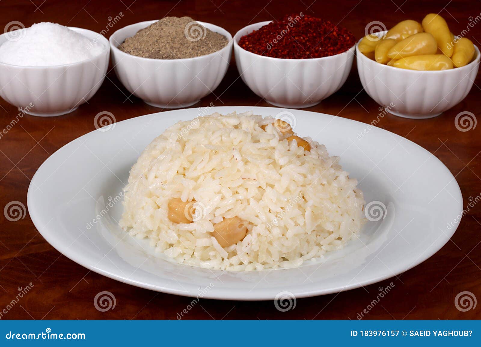 Excellent Turkish Food Chickpea Rice Spicy Stock Image - Image of chai ...