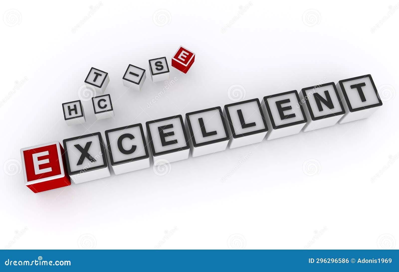 Excellent Word Block on White Stock Photo - Image of notch, fantastic ...