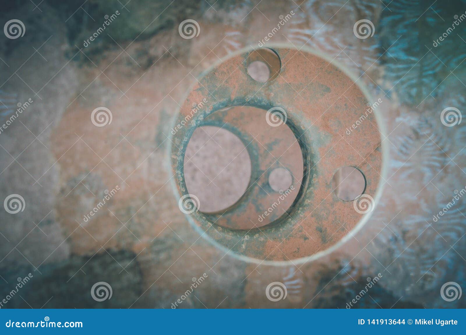 Excentric Circles on a Pile with Rusty Metallic Texture in San Pedro De ...
