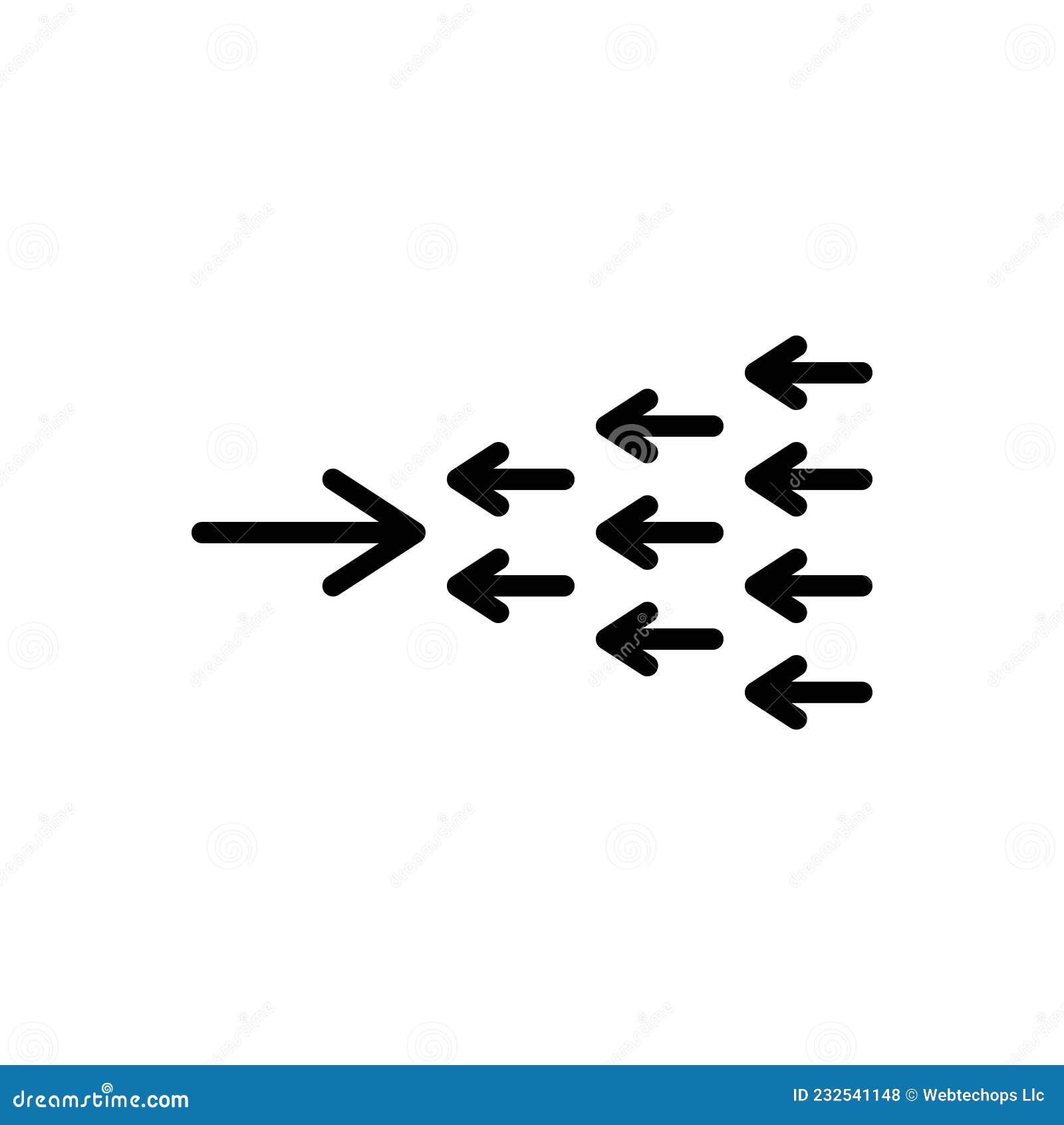 Black Line Icon for Exception, Arrow and Opposite Stock Illustration ...
