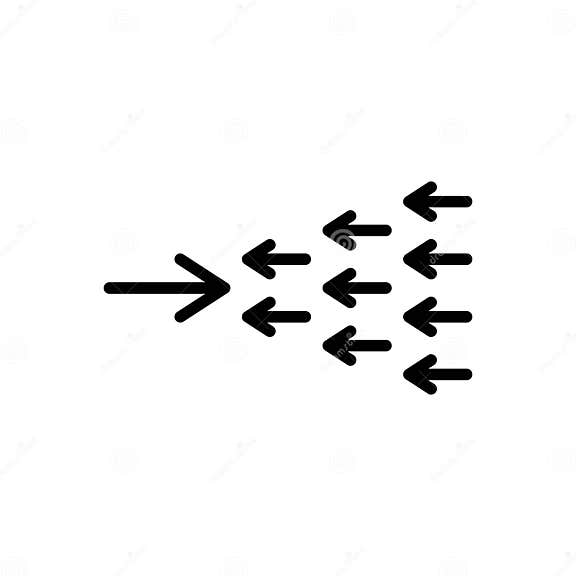 Black Line Icon for Exception, Arrow and Opposite Stock Illustration ...