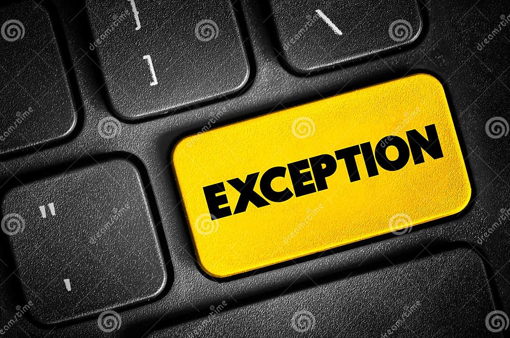 Exception Text Button on Keyboard, Concept Background Stock ...