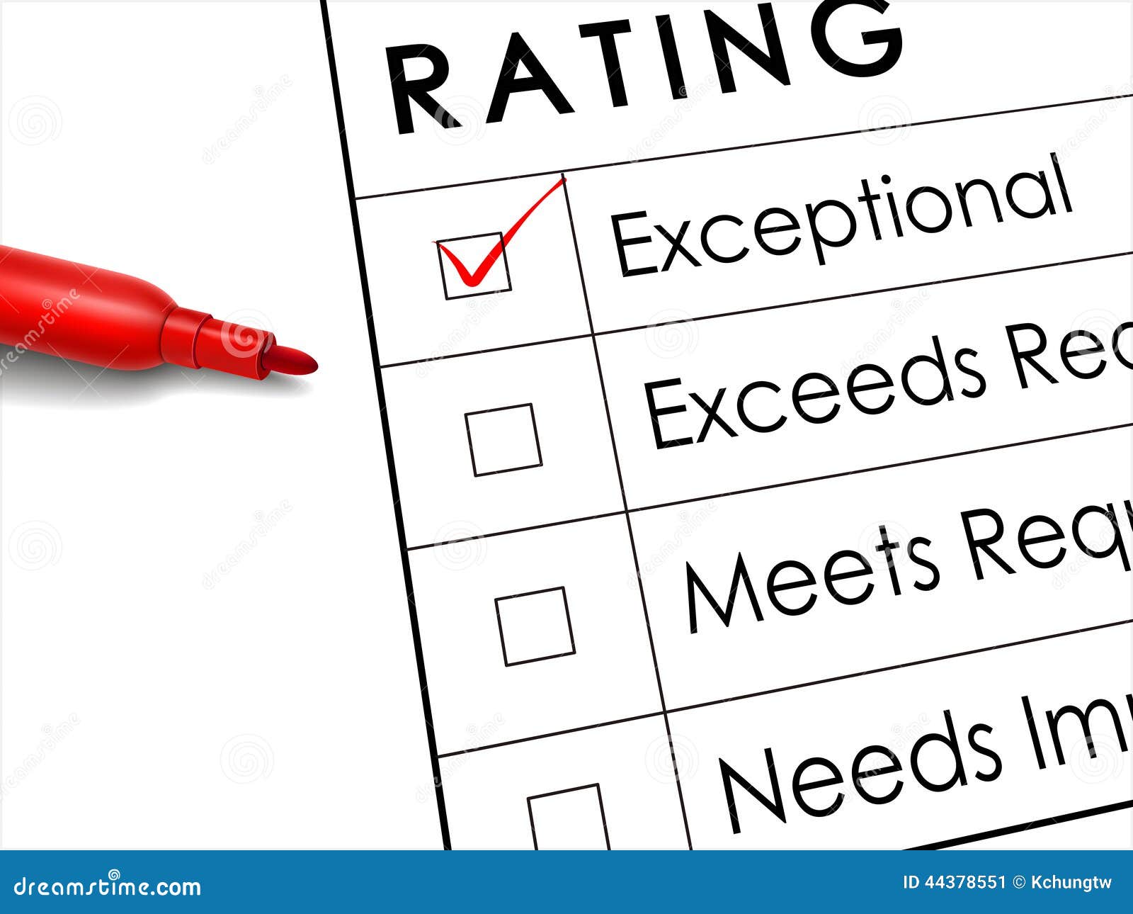Exceptional Check Box with Red Pen Over Rating Survey Stock Vector ...