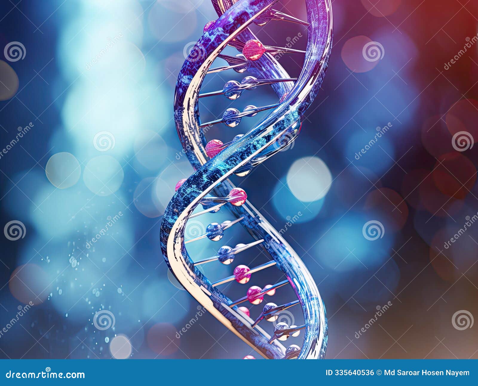 An Exceptional 3D Depiction of a DNA Molecule, Iconic Double Helix ...