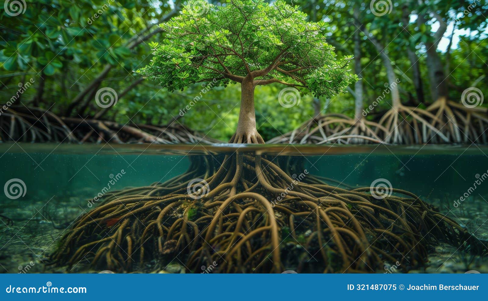 Exceptional Root System of a Mangrove Tree Showcasing Its Remarkable ...