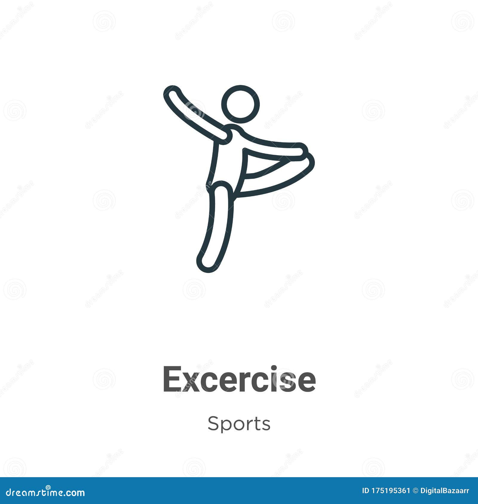 Excercise Outline Vector Icon. Thin Line Black Excercise Icon, Flat ...