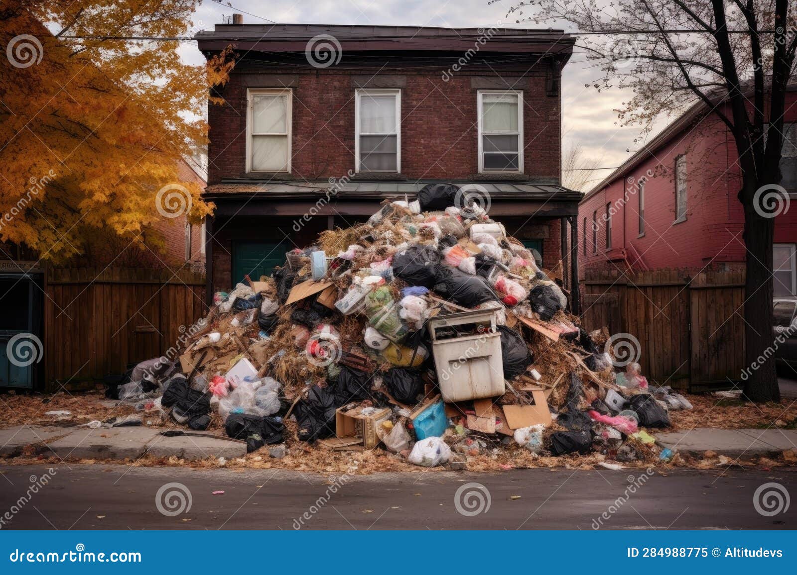 Garbage Piled High In Poor Over Populated Country Stock Photo ...