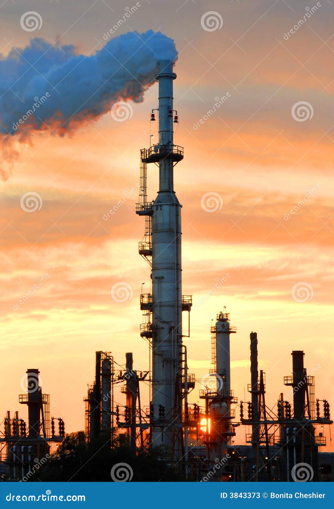 Excess Steam Released at Sunset Stock Image - Image of light ...