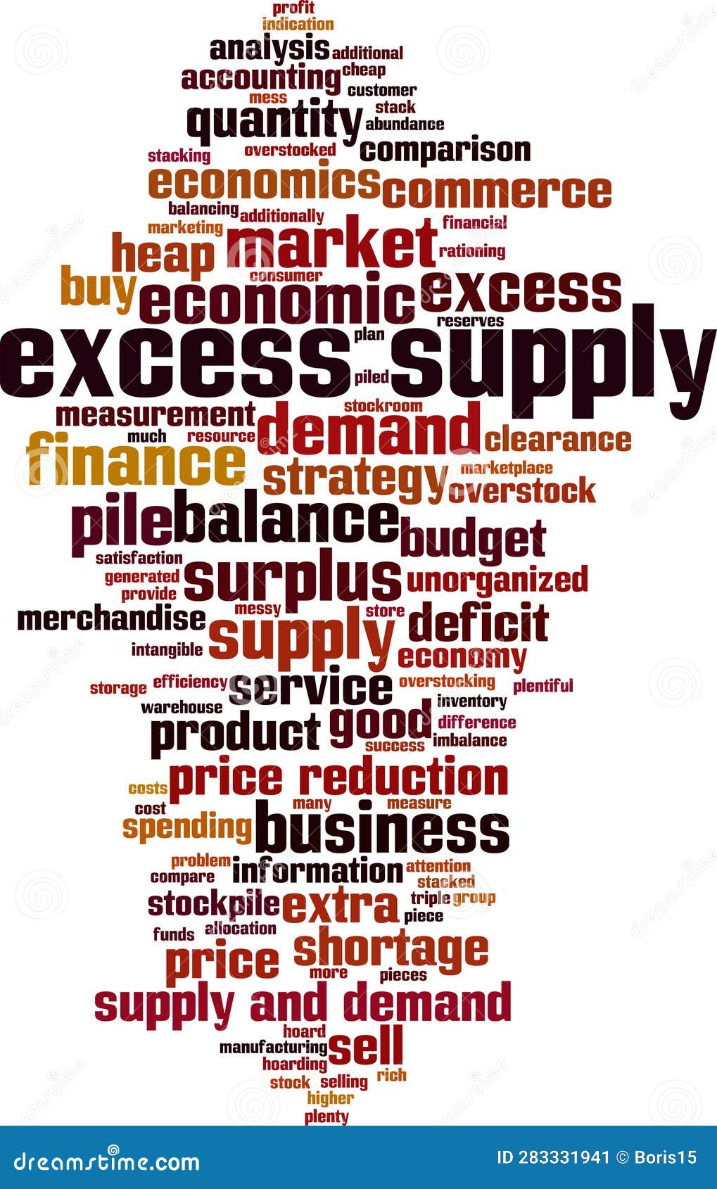 Excess supply word cloud stock vector. Illustration of stockpile ...